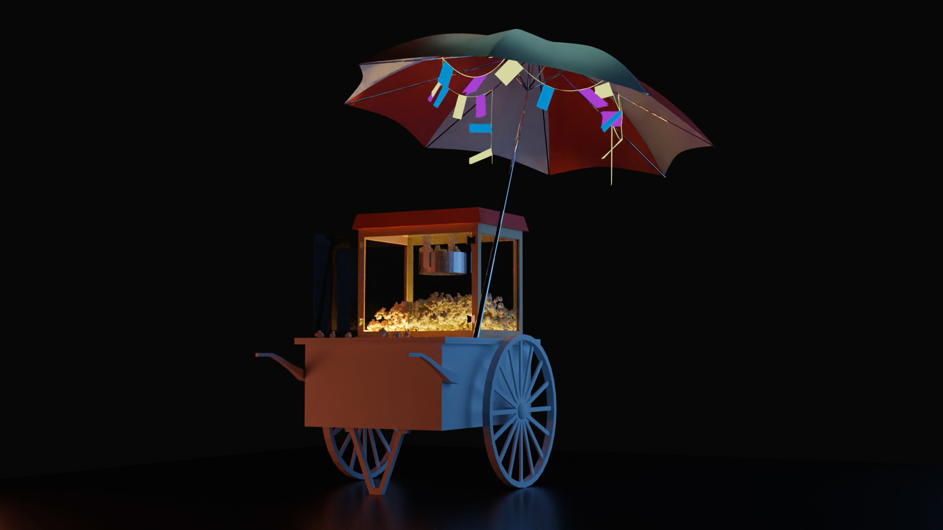 Low-Poly window model for popcorn – work from a freelancer's portfolio ...