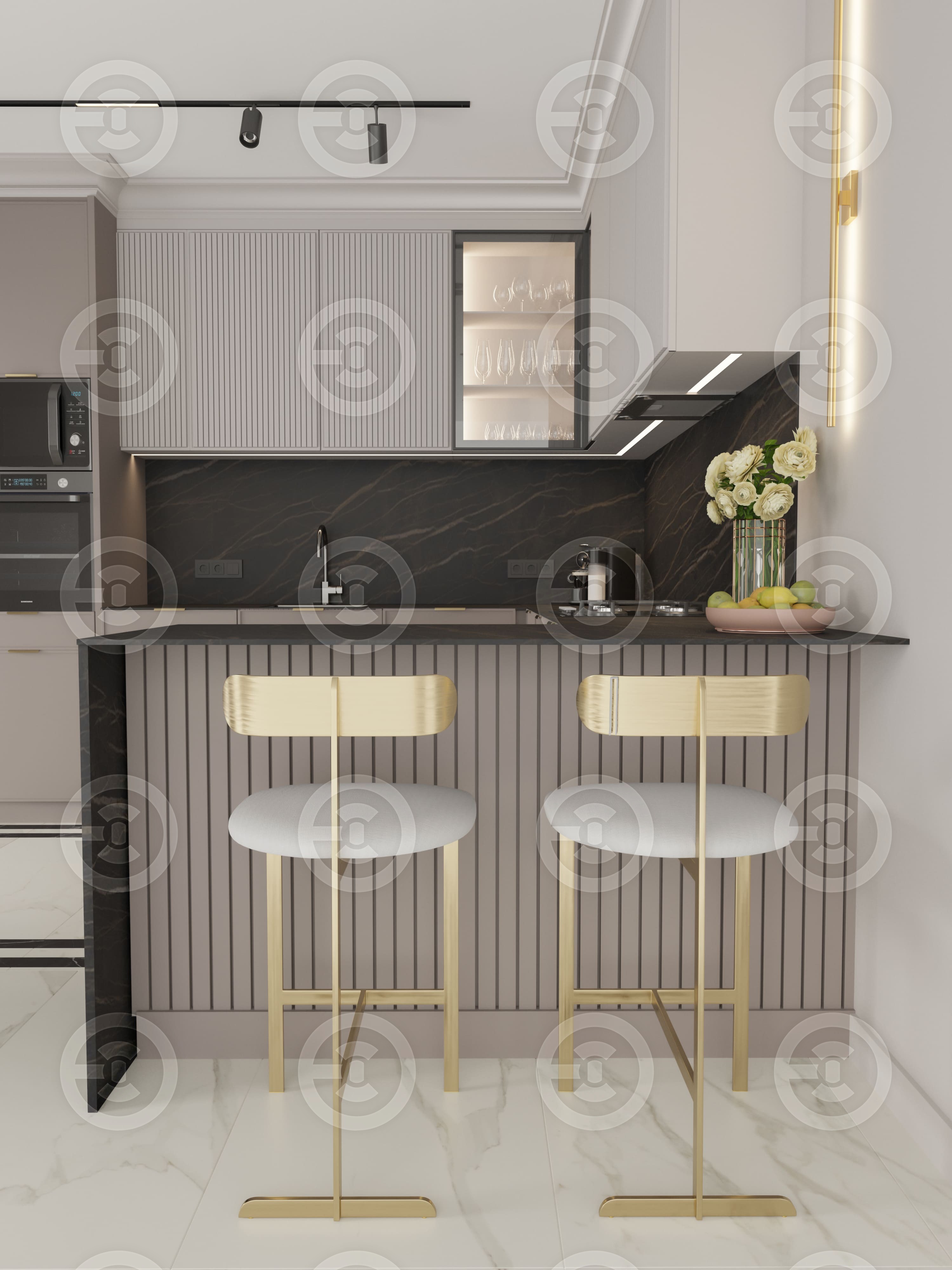 The design of the kitchen, 3D model-we and vis-cia. – work from a ...