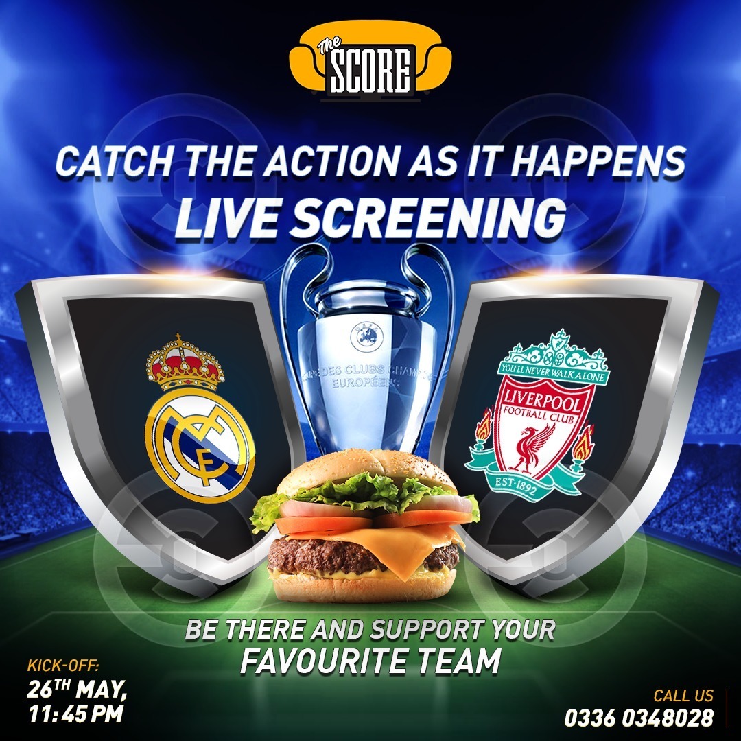 Champions League Final Live Screening Poster – The Score Restaur – work ...