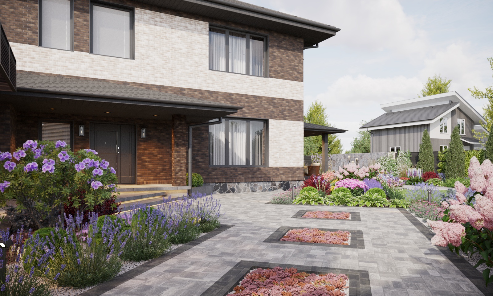 Exterior design project of a house with landscaping 2 – work from a ...