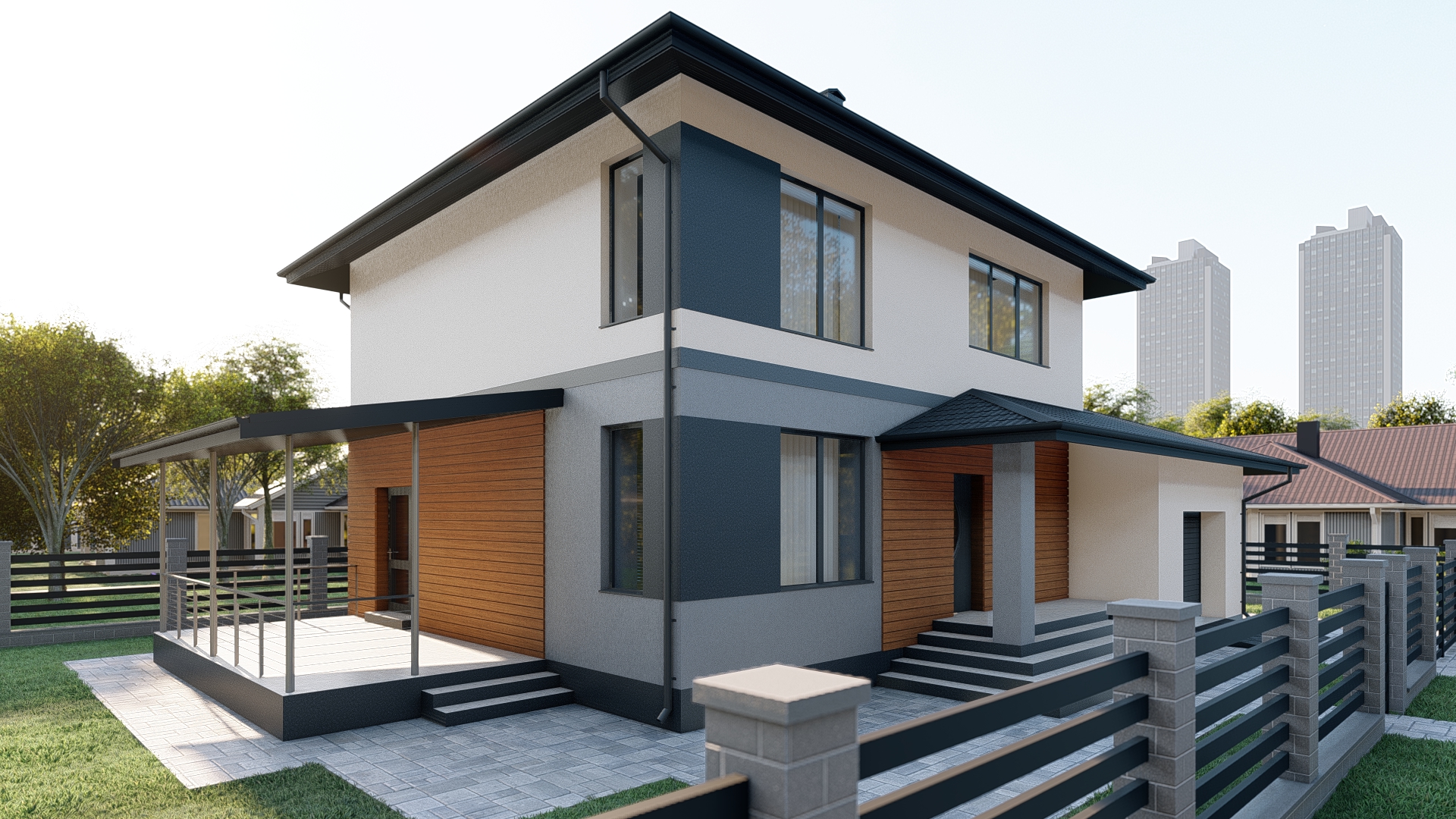 Exquisite project of private two-storey cottage – work from a ...