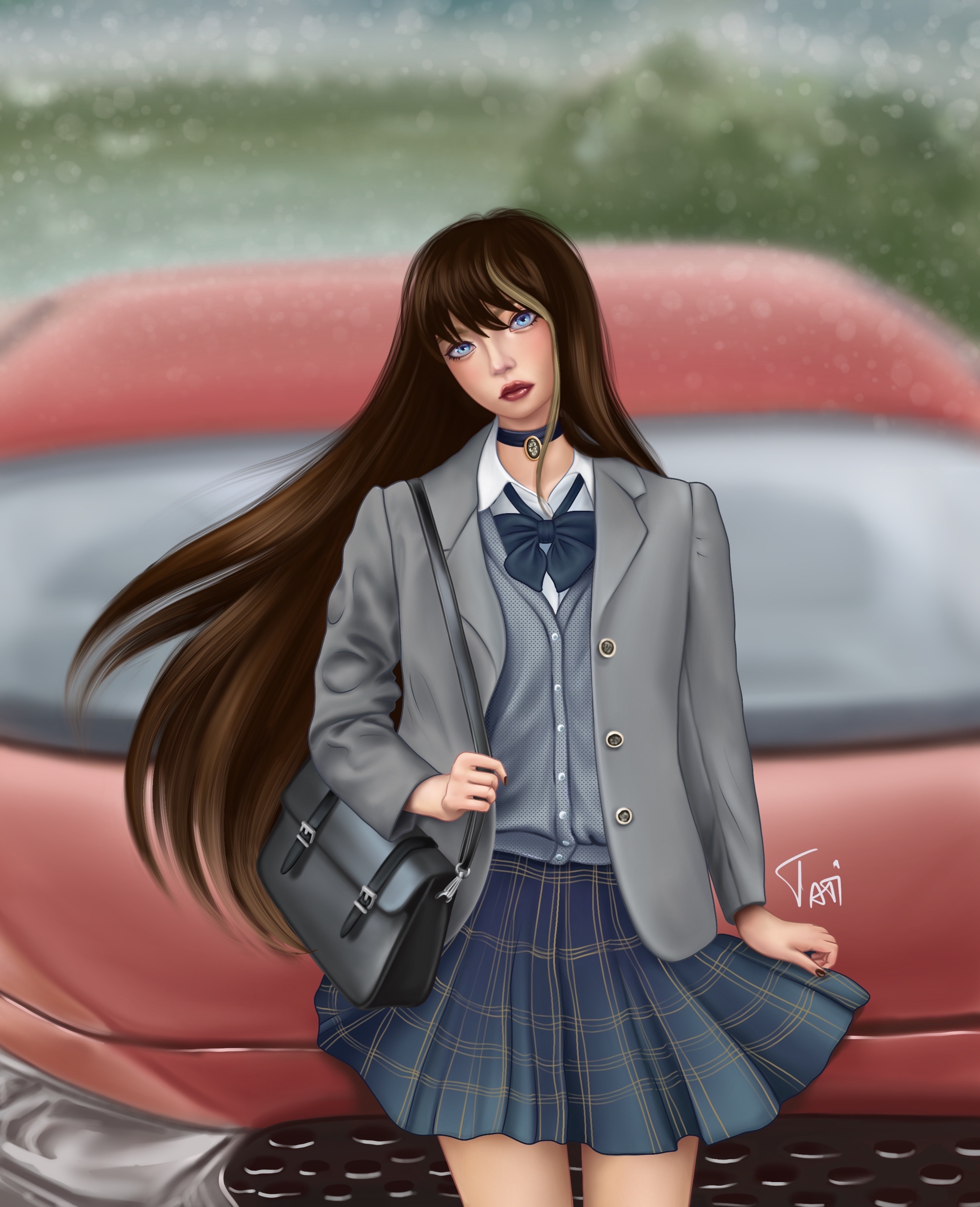 Anime Girl in Half-Realism – work from a freelancer's portfolio Tetiana ...