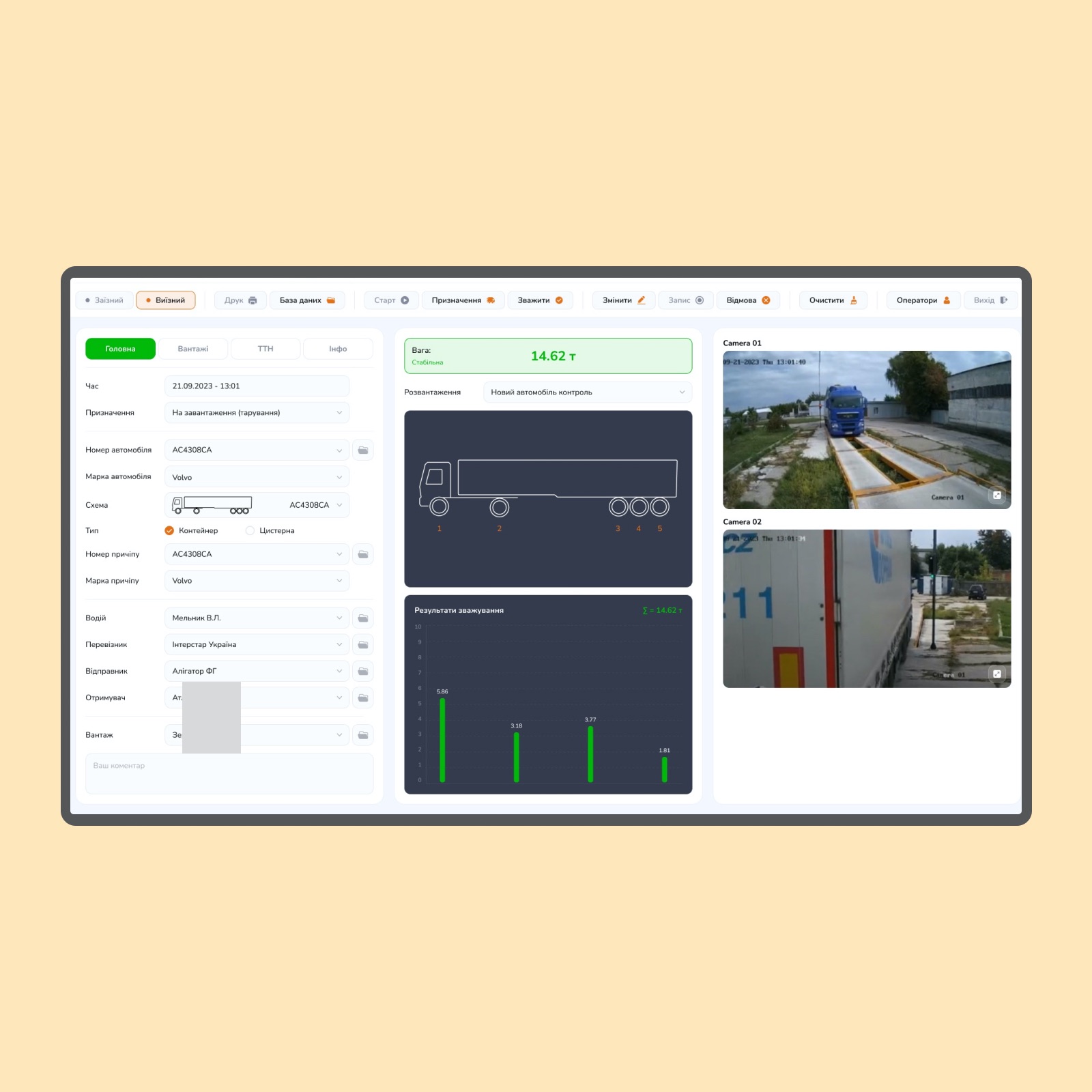 Weighing plant | Dashboard – work from a freelancer's portfolio Vadym | example from category ...