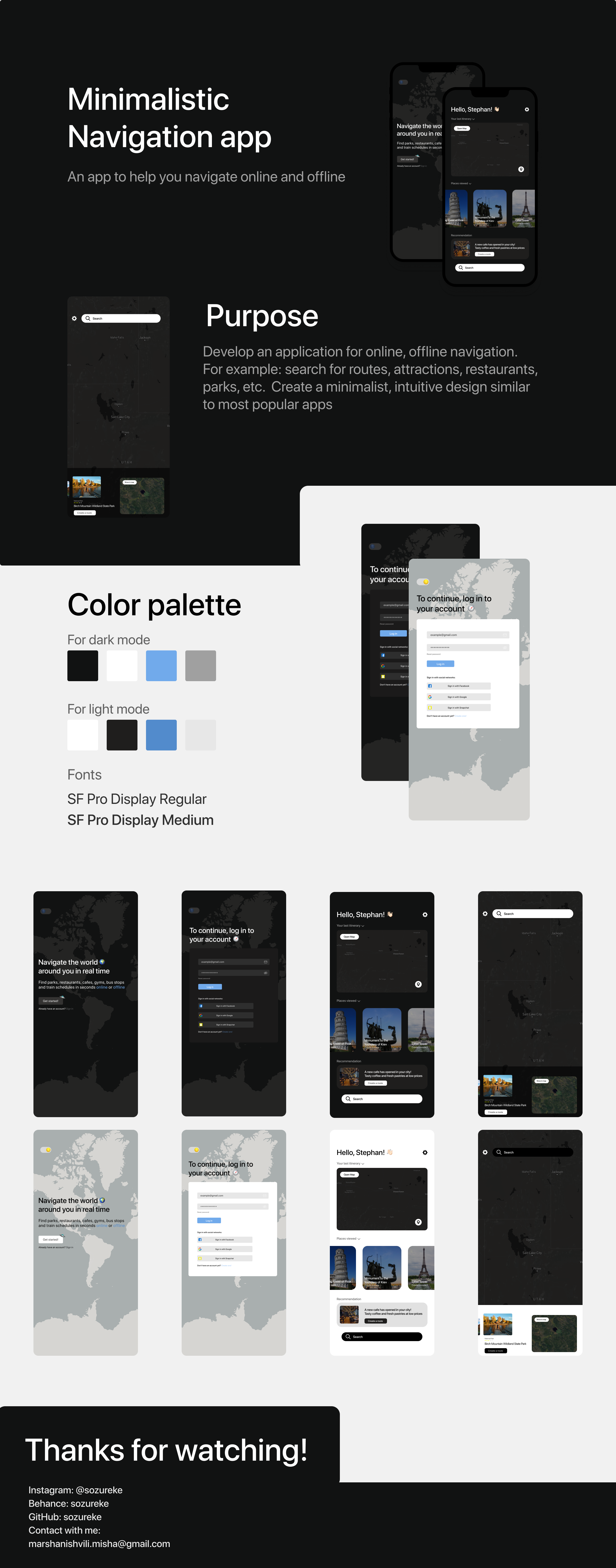 Minimalistic navigation maps – work from a freelancer's portfolio ...