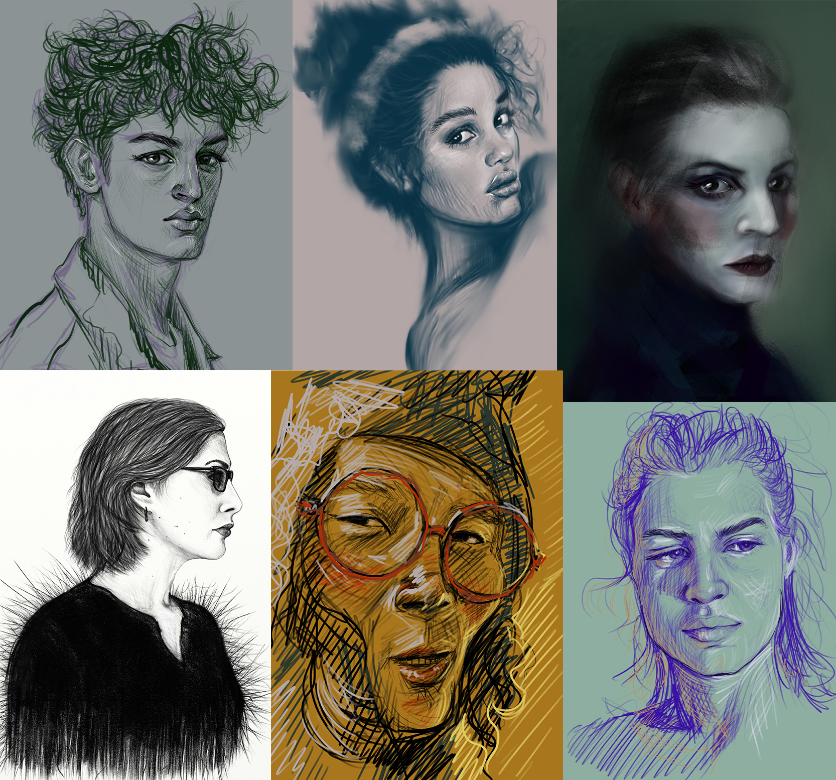 Portrait sketch, draft, drawing – work from a freelancer's portfolio ...