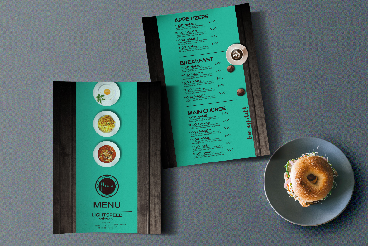 Menu template for LIGHTSPEED, Montreal – work from a freelancer's ...