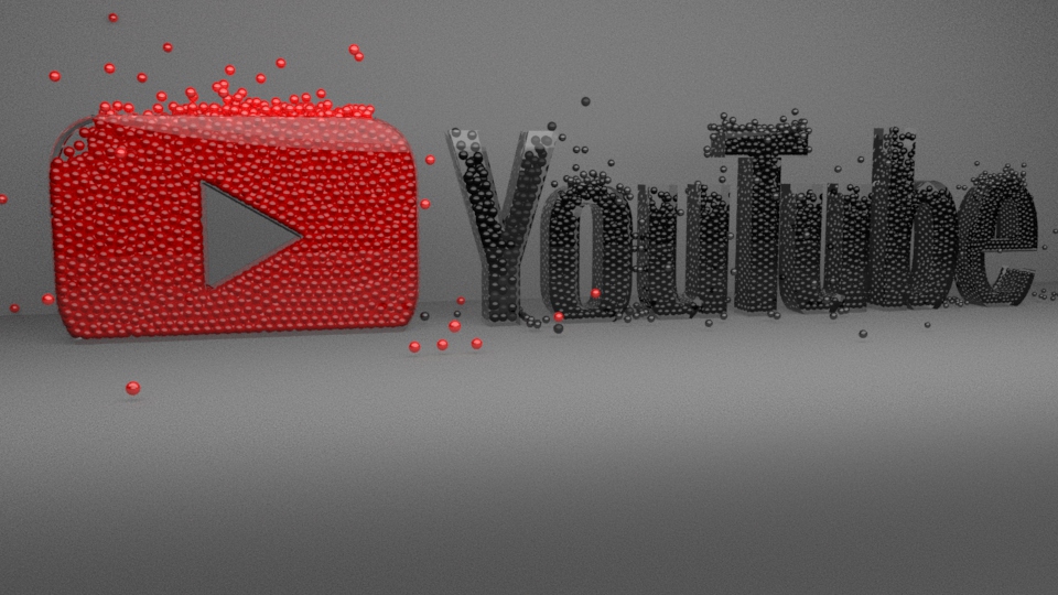 YouTube logo in particles – work from freelancer's portfolio Mikhail ...