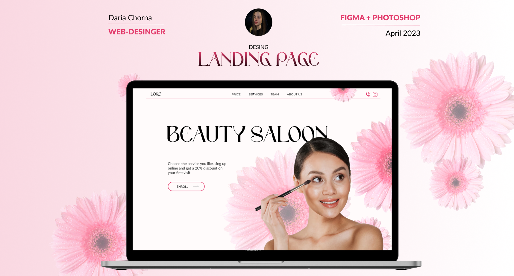 Main page design for the beauty salon – work from a freelancer's ...