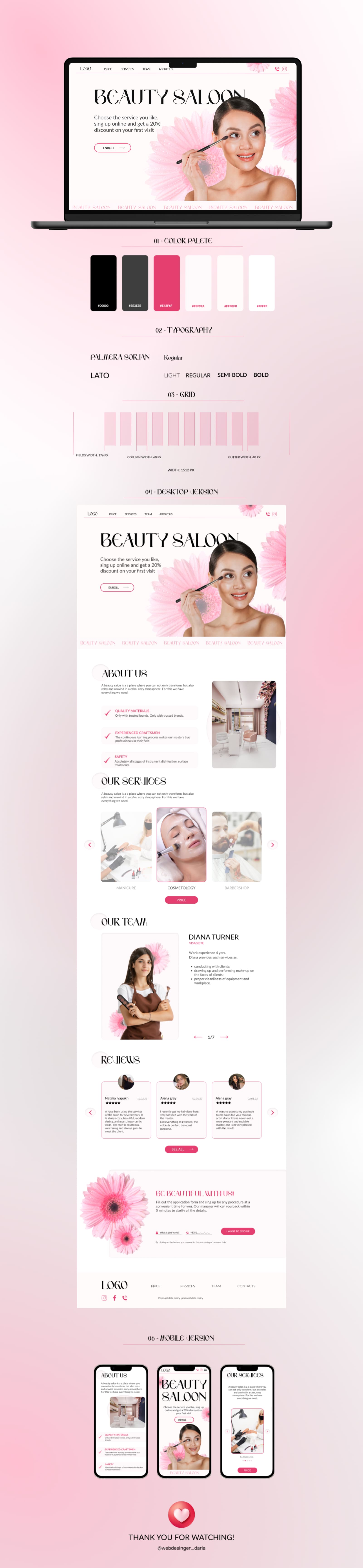 Main page design for the beauty salon – work from a freelancer's ...