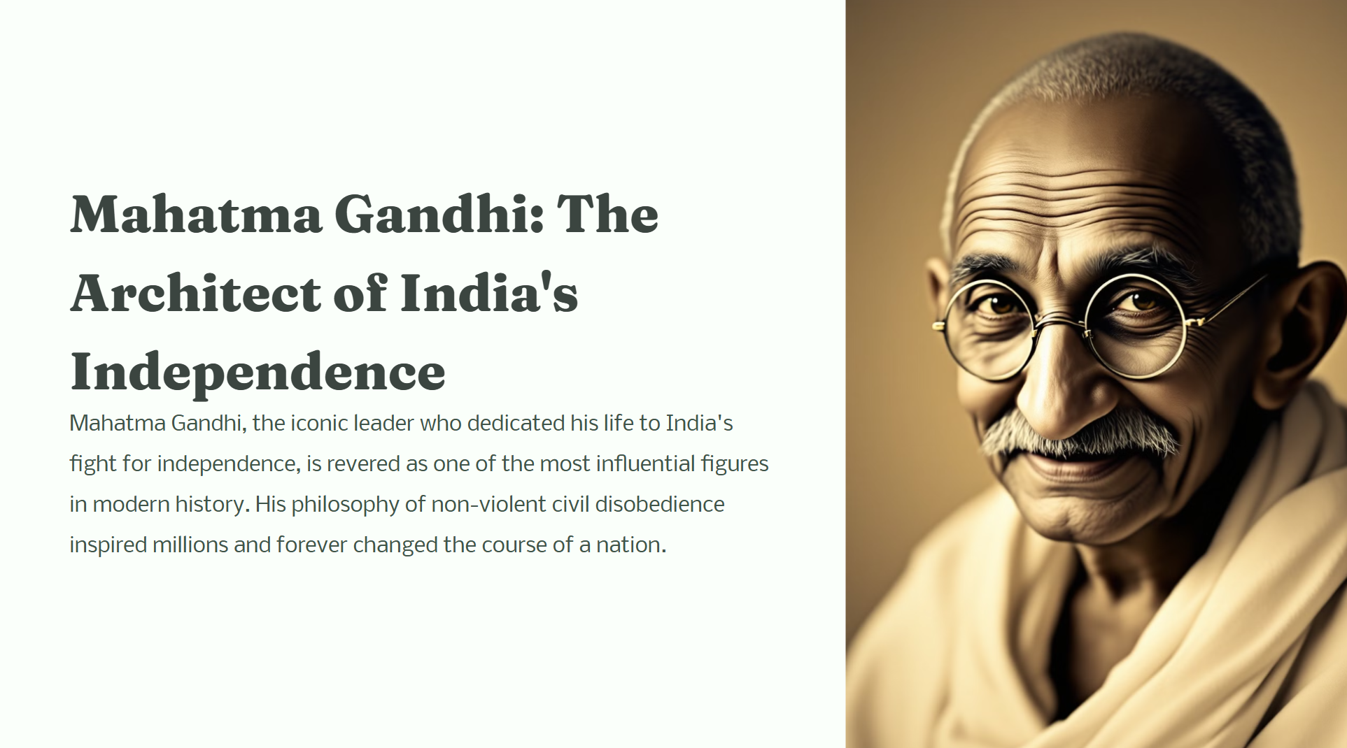 Presentation "Mahatma Gandhi — The Path to Freedom" – work from ...