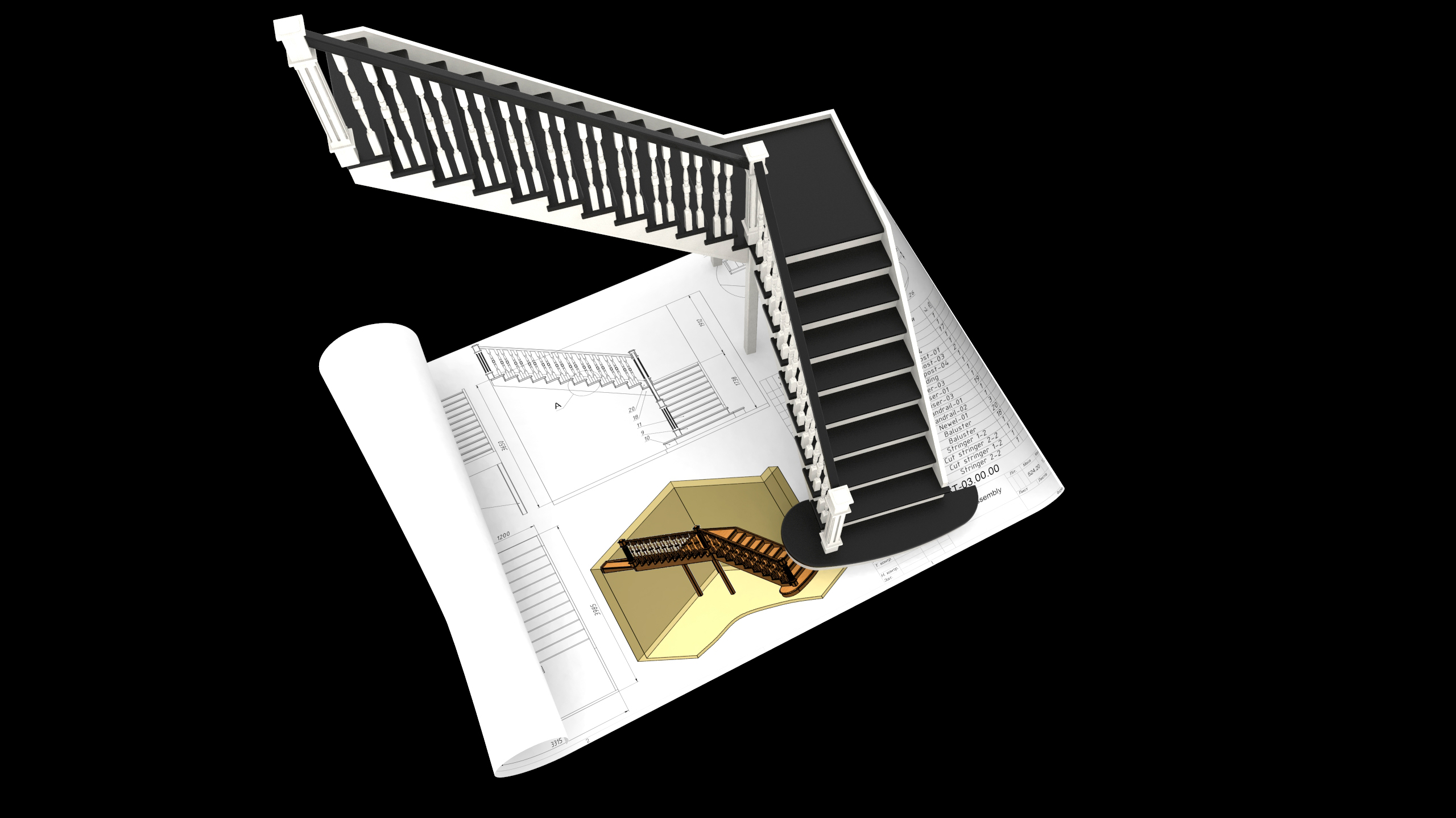 Wooden Staircase 90 degrees turn – work from freelancer's portfolio ...