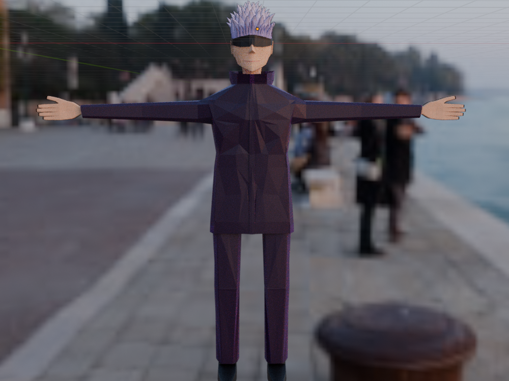 Goji Satoru in Low-Poly style – work from a freelancer's portfolio ...