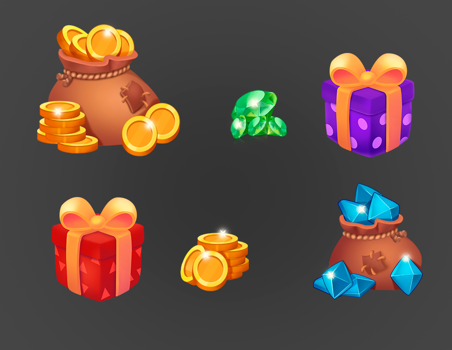 Diamond and Gold 2D Gaming Assets – work from a freelancer's portfolio ...