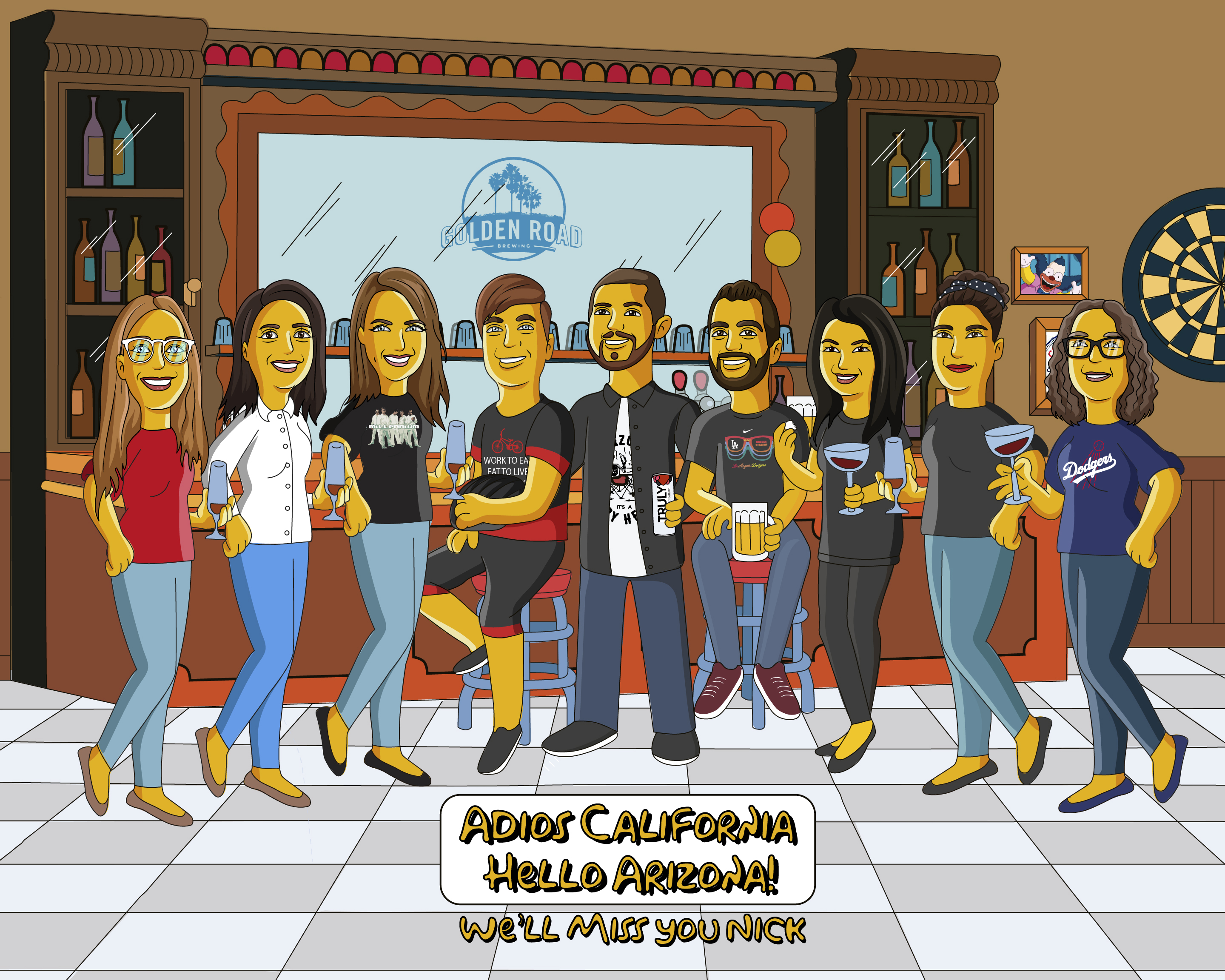 Group Portrait in the Simpsons Style – work from freelancer's portfolio ...