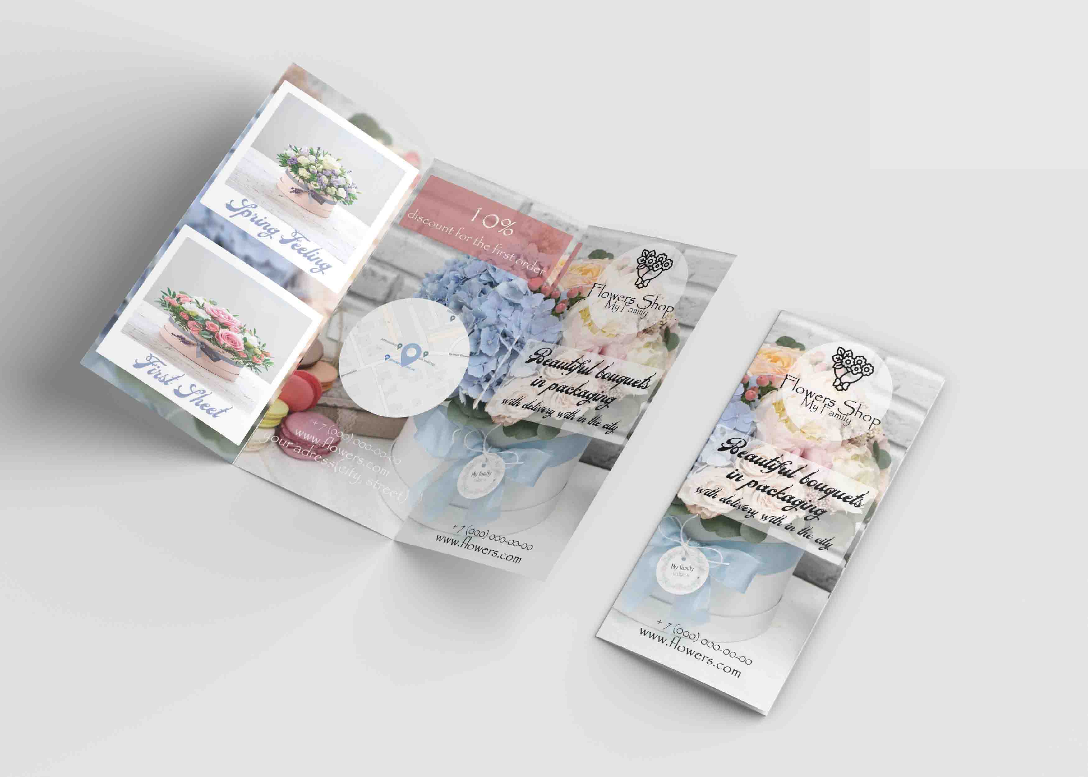Development and design of the booklet (design for the flower salon ...