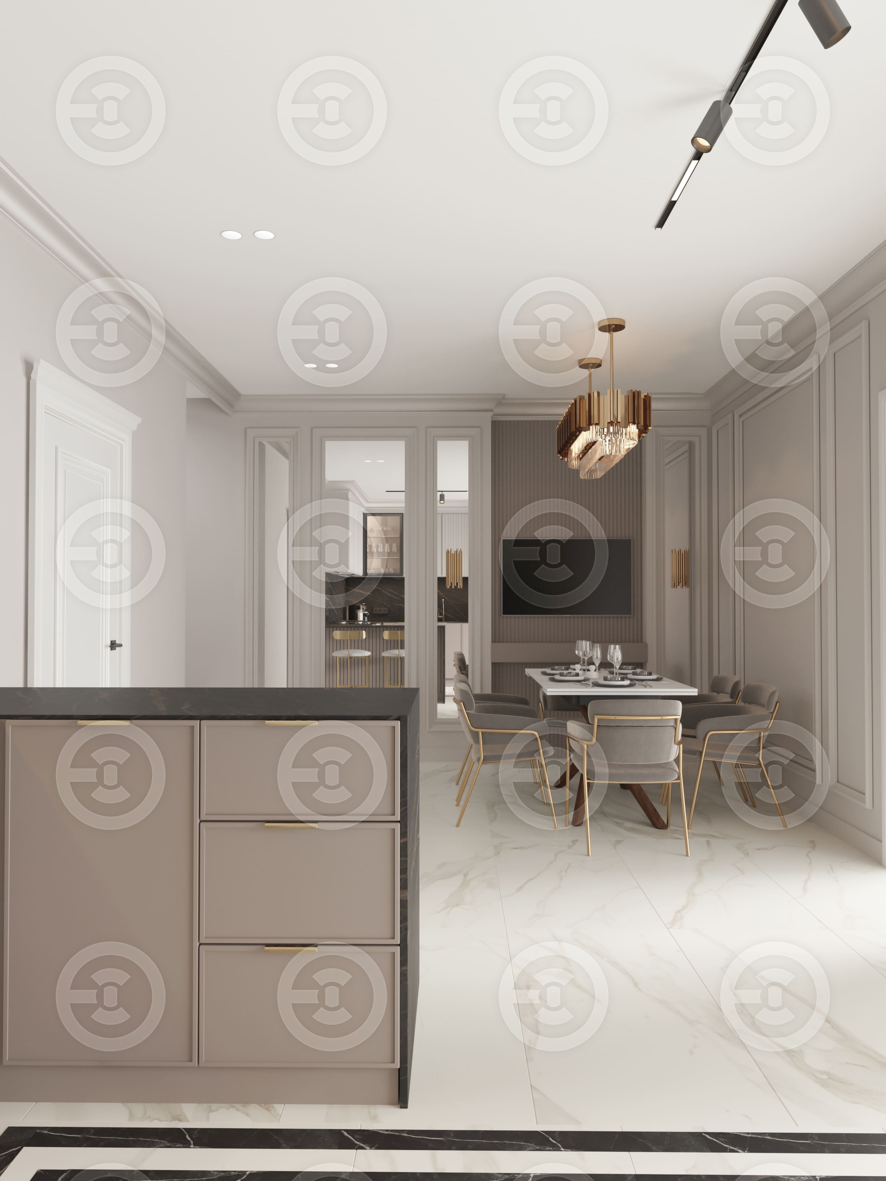 The design of the kitchen, 3D model-we and vis-cia. – work from ...