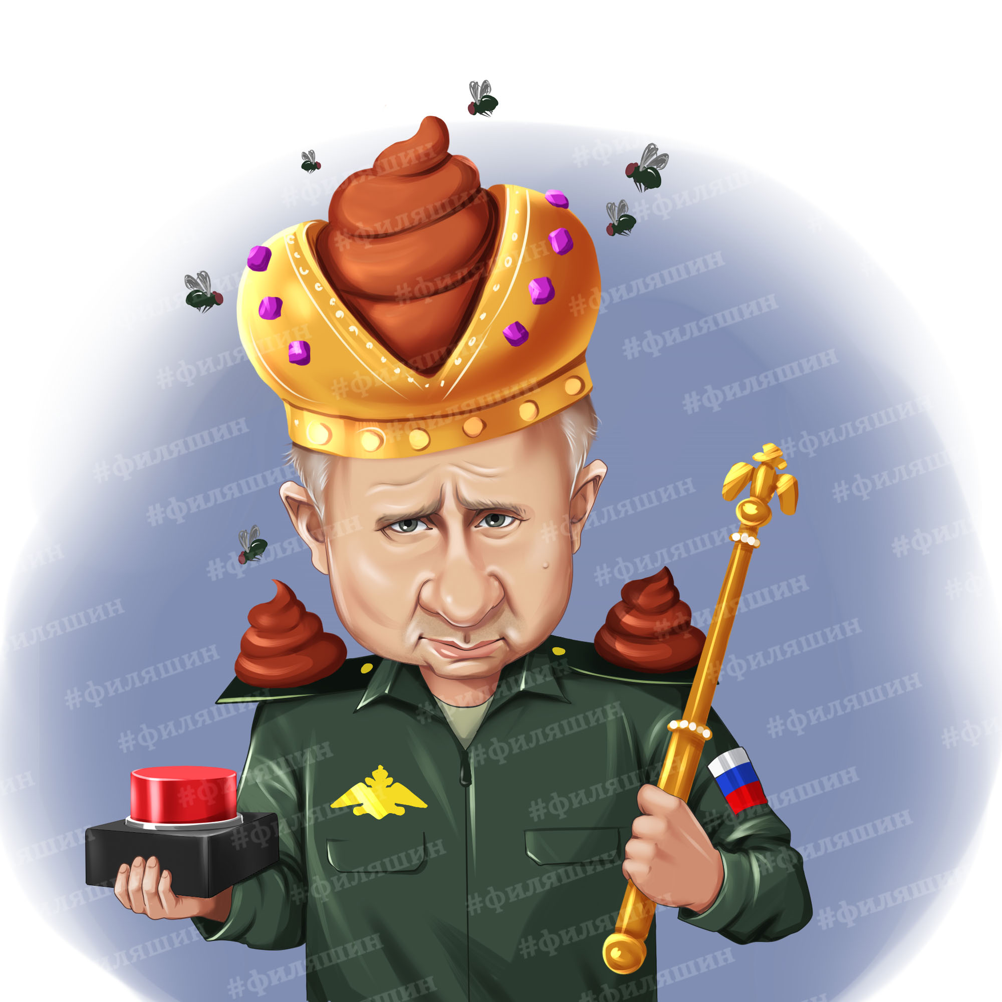 Cartoon of Putin with a cacao on the head – work from freelancer's ...