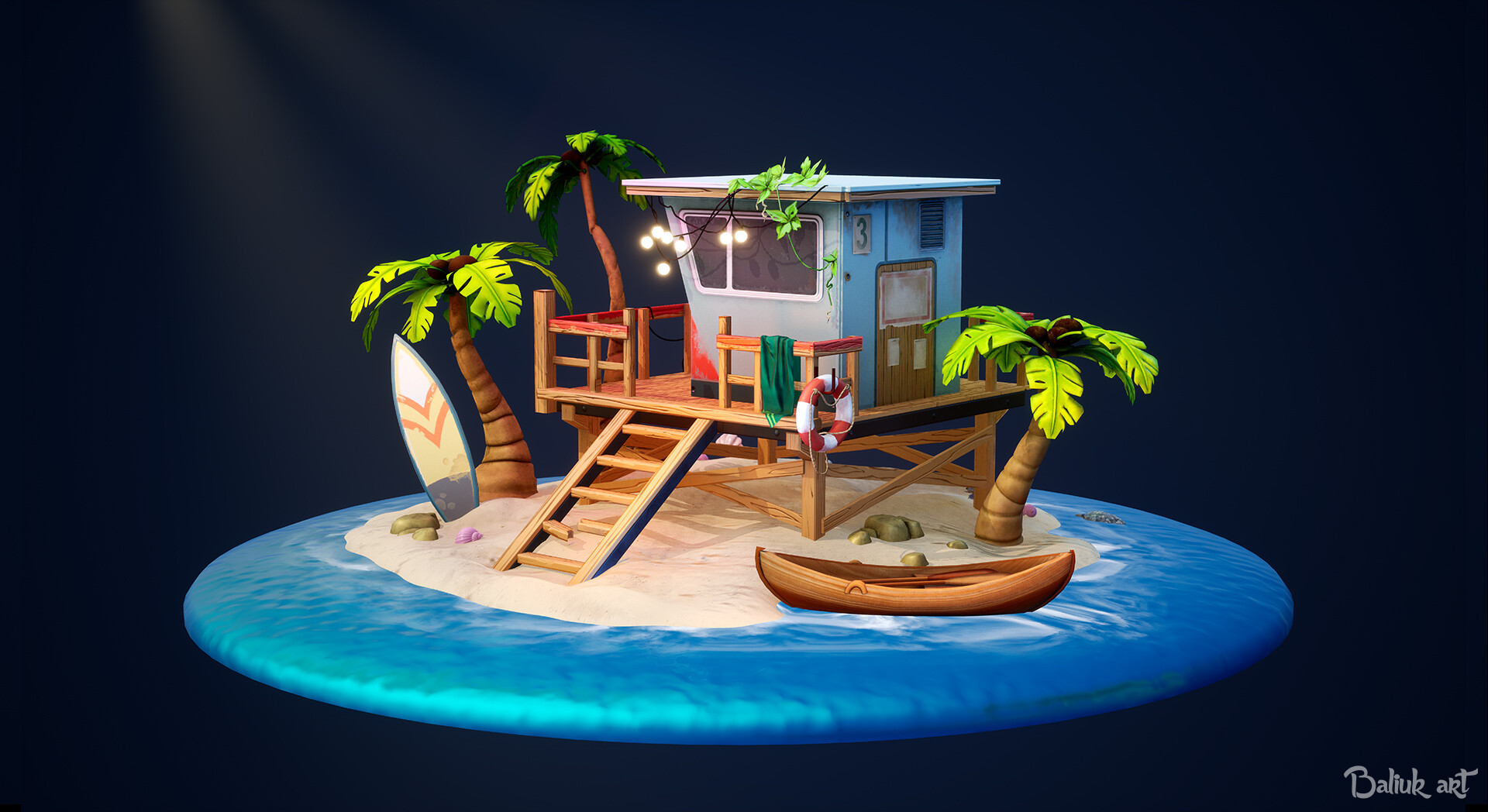 Stylized Lifeguard Tower – work from a freelancer's portfolio Oksana ...