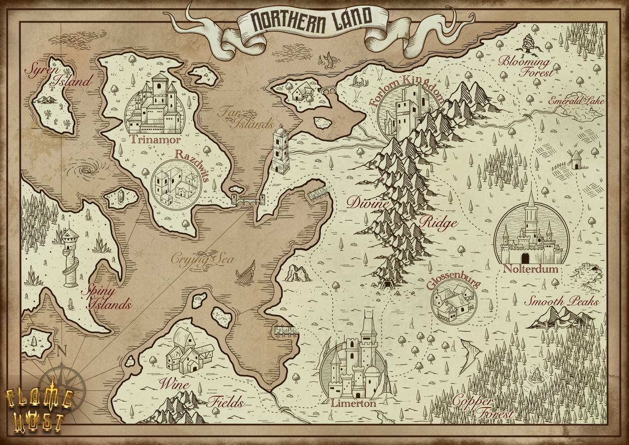 Stylized maps – work from a freelancer's portfolio Кіріла | example ...