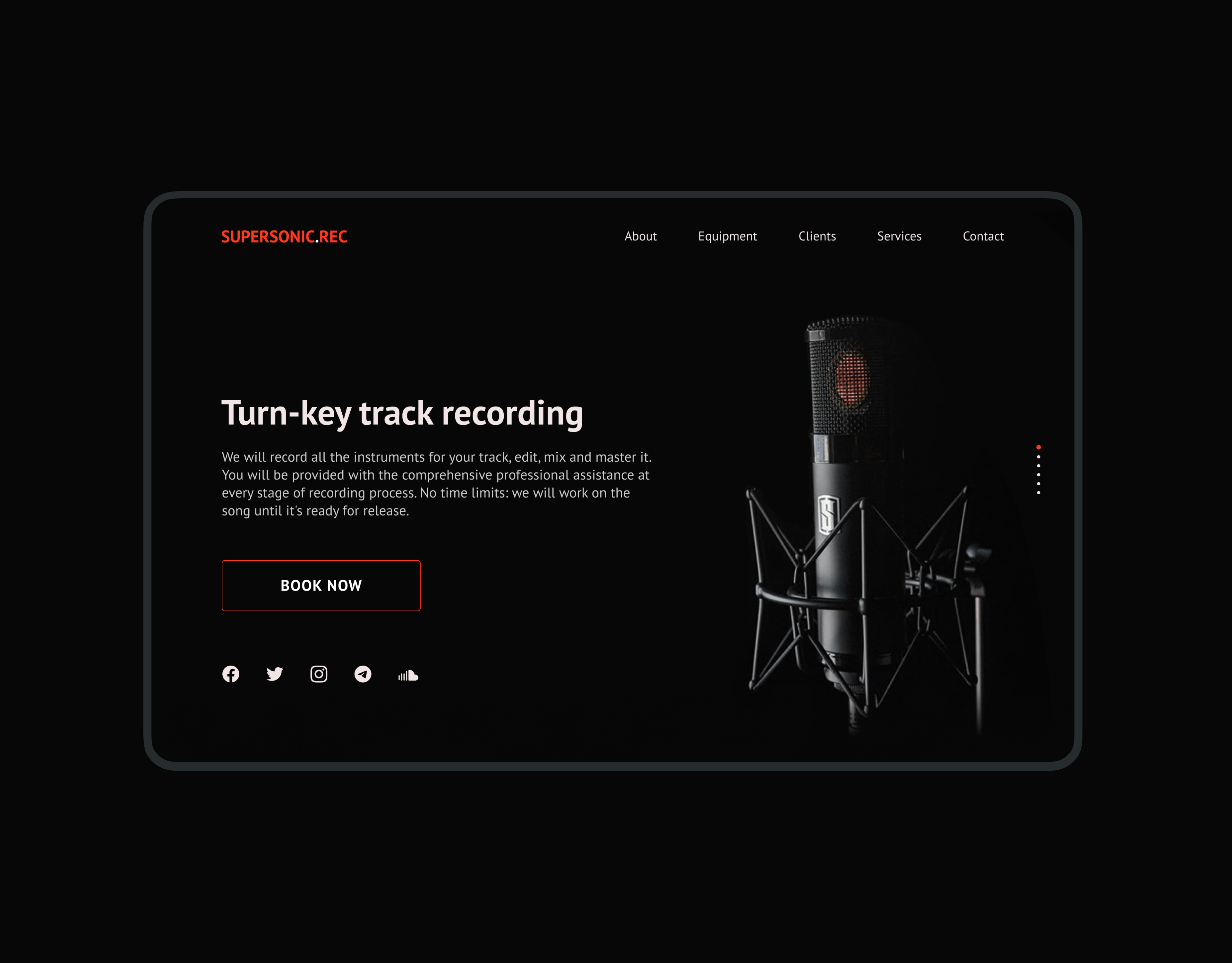 Landing for Audio Recording Studio - Web Design UI/UX – work from a ...